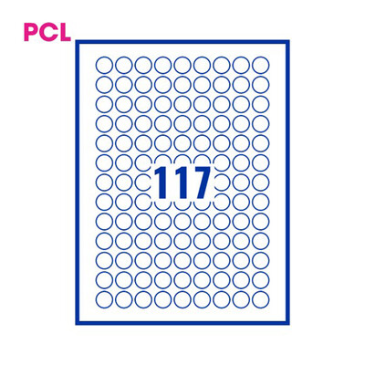 PCL White Labels A4 Round 19mm 117 per sheet PCL19 | Antalis UK