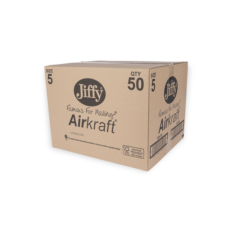 Jiffy Airkraft White Bubble Mailer Size 5 360x290mm Box of 100 | Antalis UK