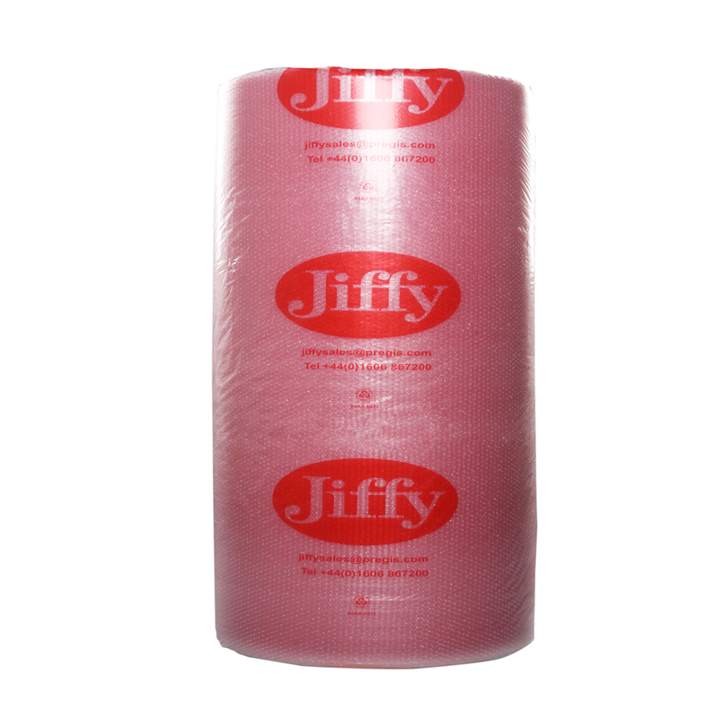 Jiffy Anti-Static Small Bubble Wrap Pink 750mmx100m | Antalis UK