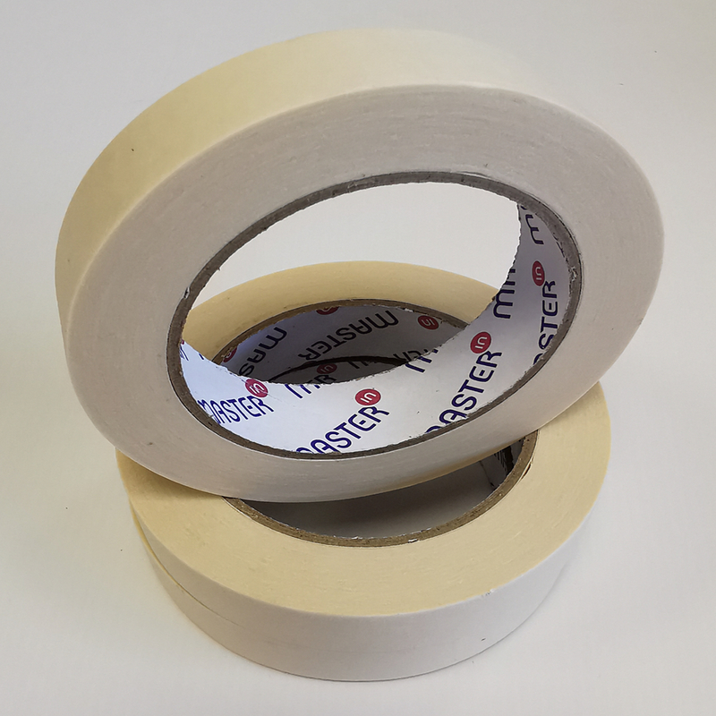 Master'in Cream Kraft 90 Micron Solvent Masking Tape 50mm x 50m Box of ...